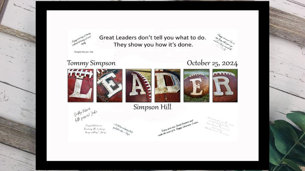 Football Fan Leader Personalized Signature Board, Boss Appreciation Gi ...