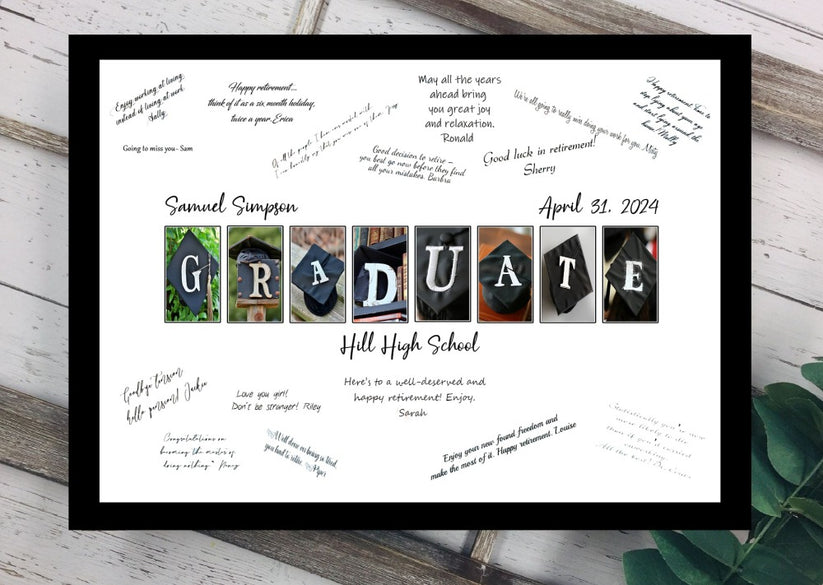 Graduation Cap Themed Guest Book Alternative, Graduation Party Gift Fo ...