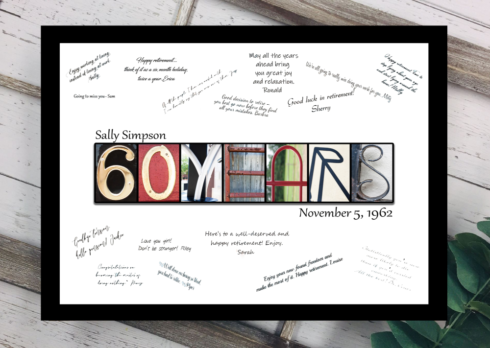 60 Years Birthday, 60th Anniversary Party Guest Book Alternative, Sign ...