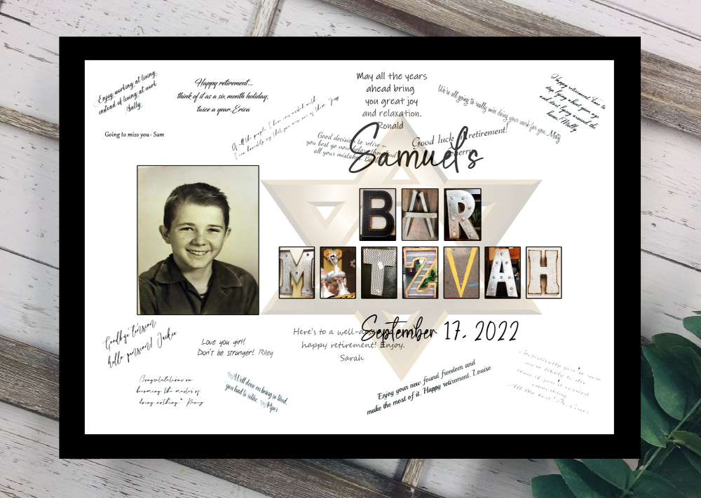 Bar Mitzvah Personalized Photo Unique Signature Guest Book, Sign In Bo ...