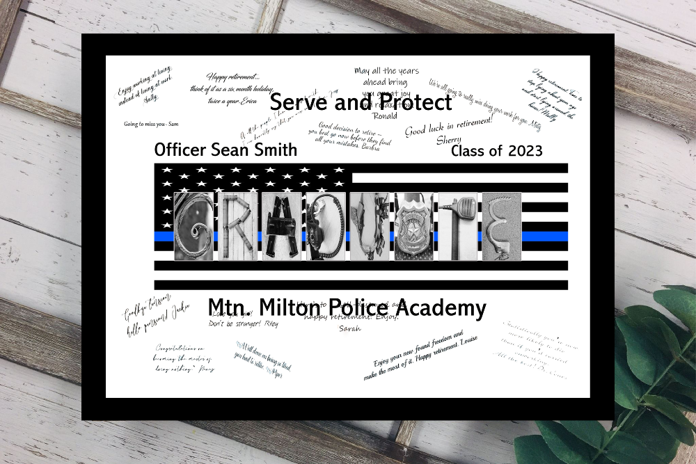 Police Academy Graduate Thin Blue Line Guest Book Alternative, Law Enf ...