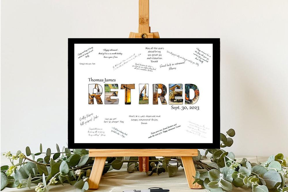 Heavy Equipment Retirement Party Guest Book Alternative, Retired Const ...