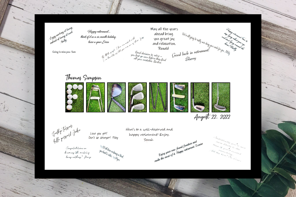 Golf Farewell Personalized Guest Book Alternative, Going Away Gift ...