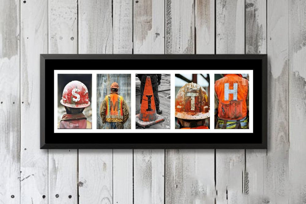 Construction Worker Personalized Name Sign, Blue Collar Gift For Men ...
